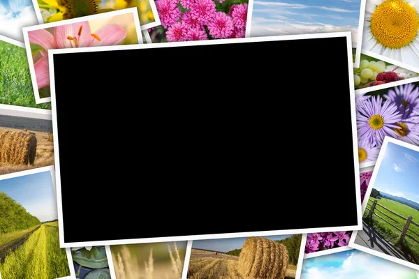 Stack of printed pictures collage Stock Photo by ©karandaev 46535441