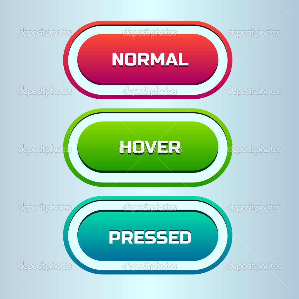 Vector set of three states of web button Stock Vector by ©Zodchiy 12574030