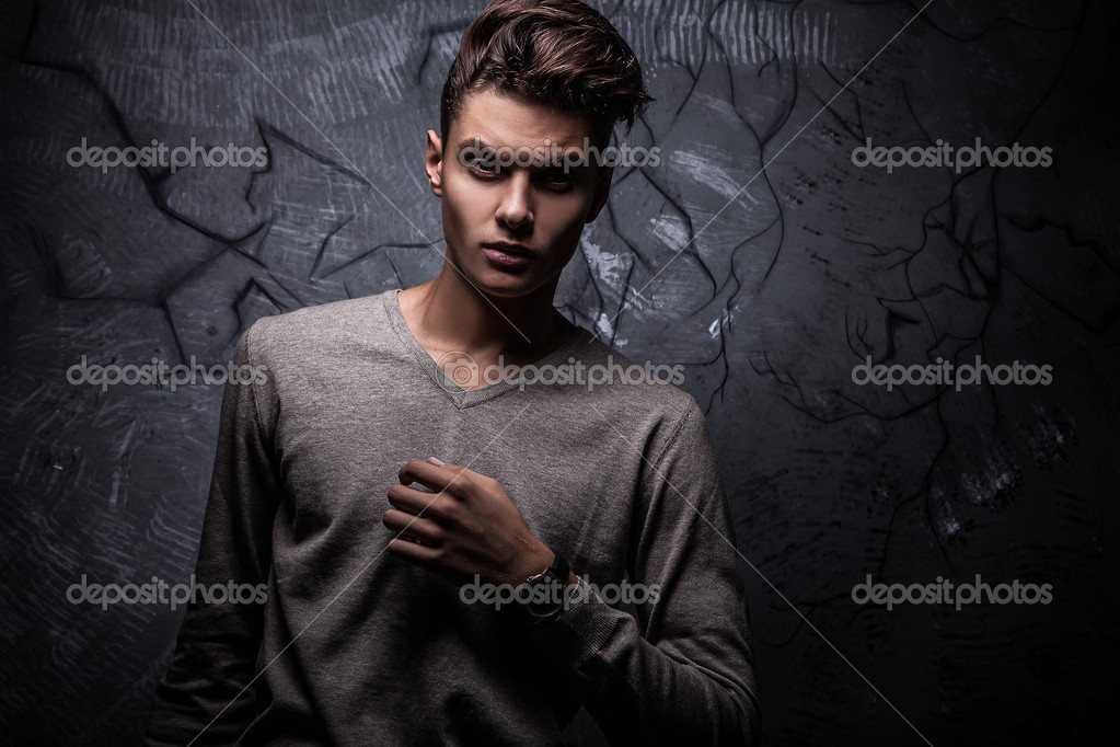 Elegant young handsome man. Studio fashion portrait. Stock Photo by ...