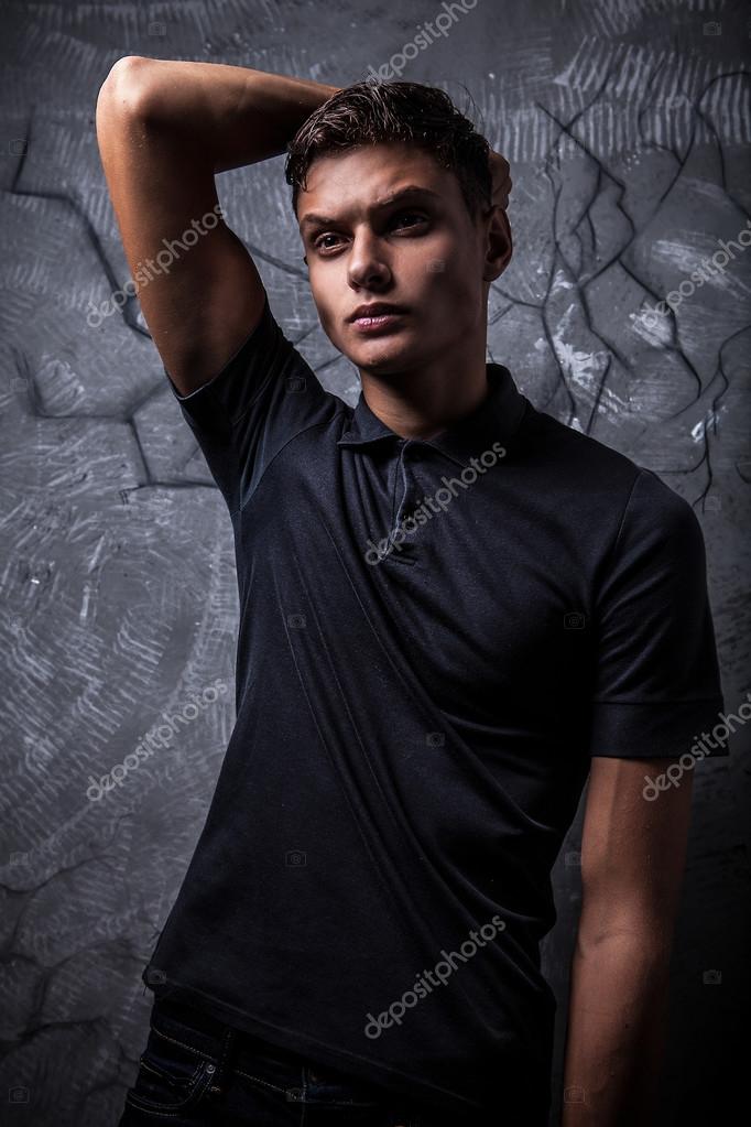 Elegant young handsome man. Studio fashion portrait. Stock Photo by ...