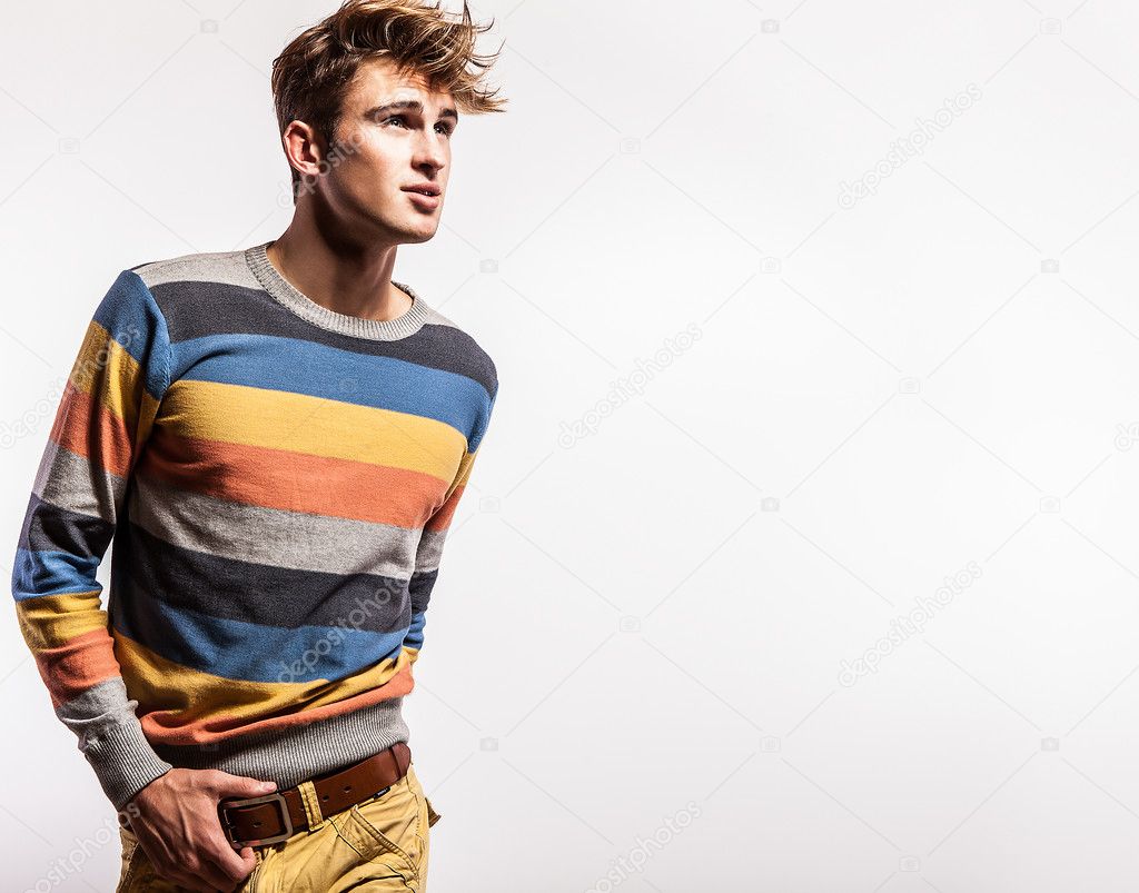 Elegant young handsome man. Studio fashion portrait. — Stock Photo ...