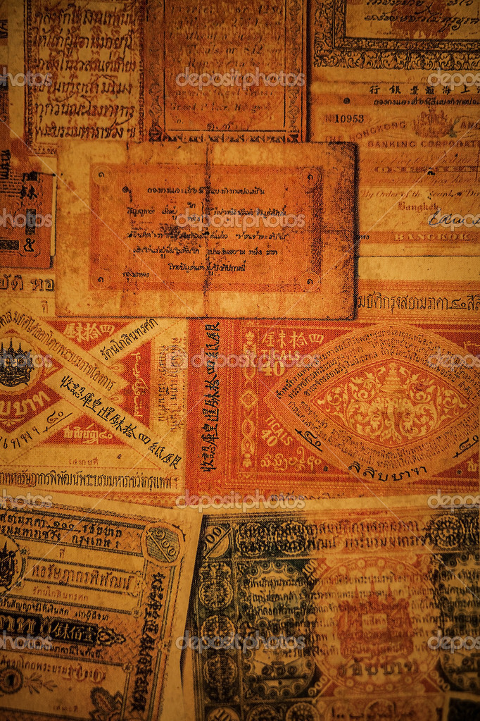 Old Asian paper money. Background photo. Stock Photo by ©innervision ...
