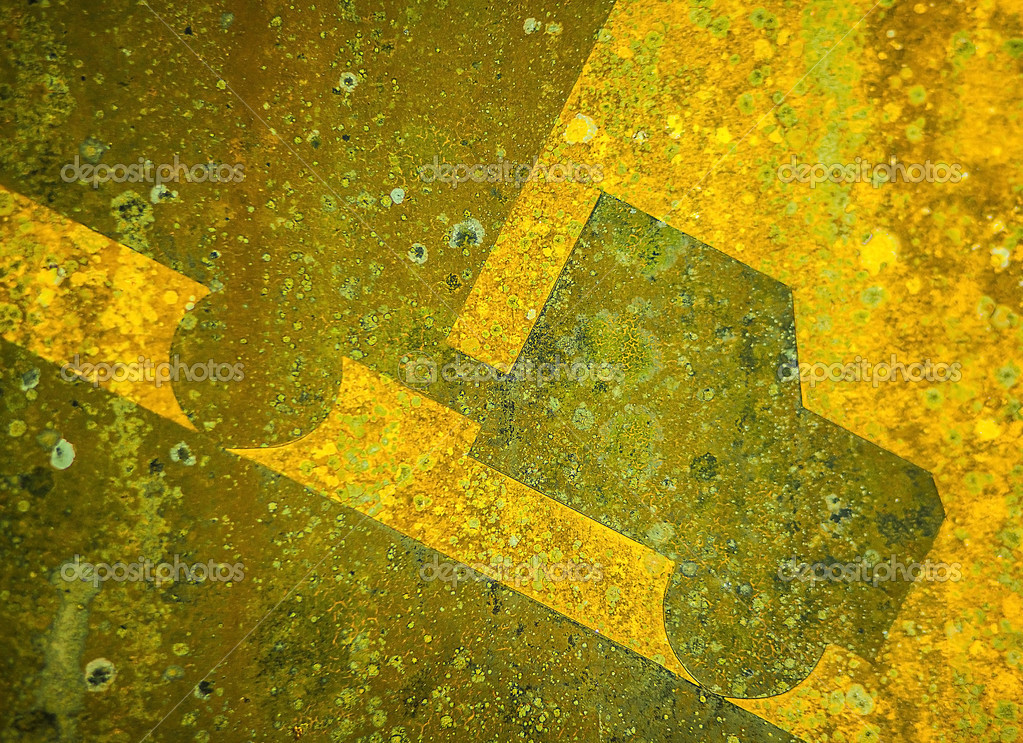 Old yellow rusted steep grade hill traffic sign. Stock Photo by ...