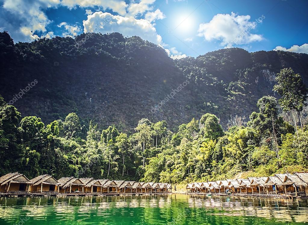 Rocks in Islands with overwater bungalows — Stock Photo © innervision ...