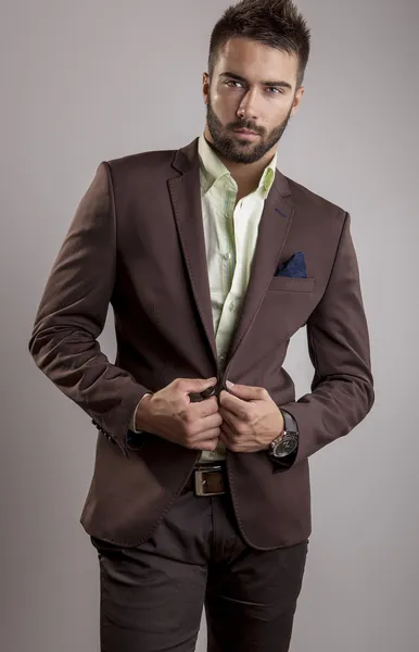 Elegant young handsome man. Studio fashion portrait. Stock Photo by ...