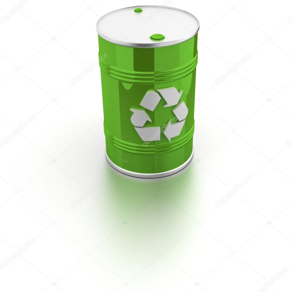Recycle symbolon green barrel — Stock Photo © yuriy2design #18688483