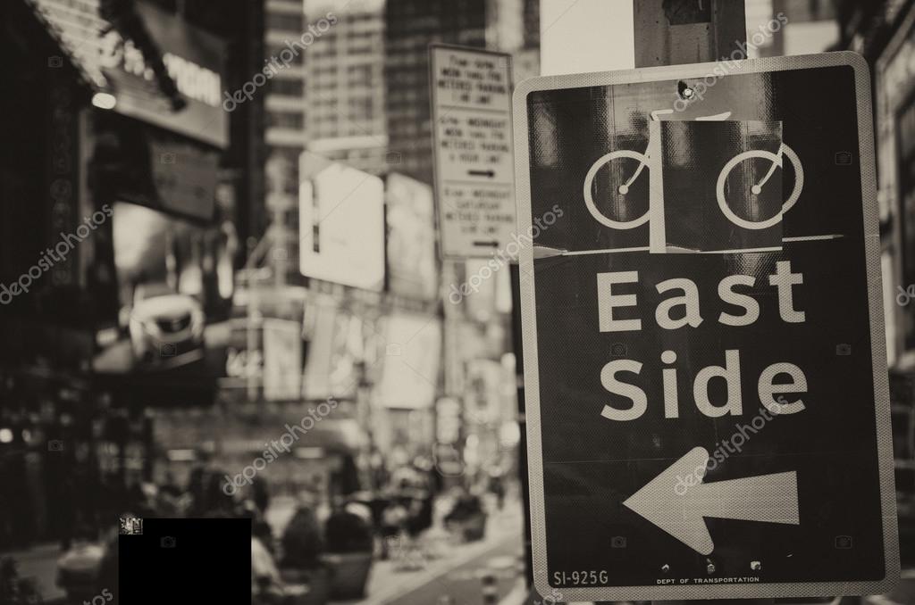 East Side Bike Path sign in Times Square, New York City Stock Photo by ...