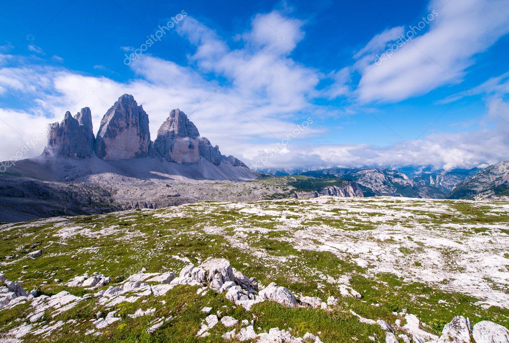 Tre Cime di Lavaredo, Three Mountain Peaks — Stock Photo © jovannig ...