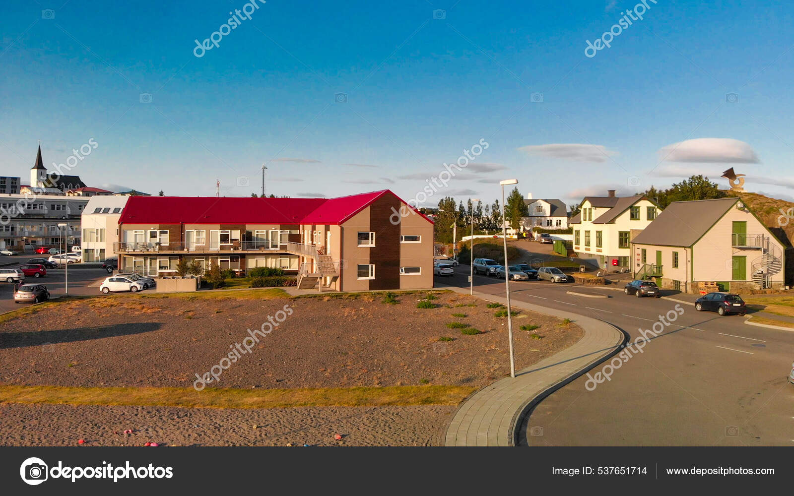 Panoramic View Town Borgarnes South Western Iceland Drone Viewpoint ...