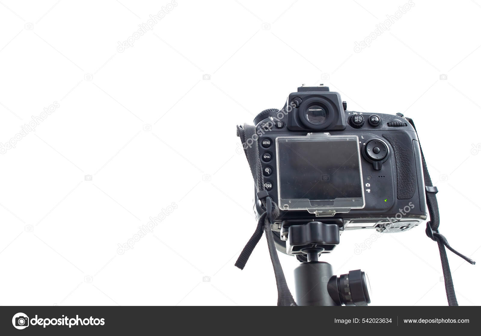 Modern Photo Camera White Background Back View – Stock Editorial Photo ...