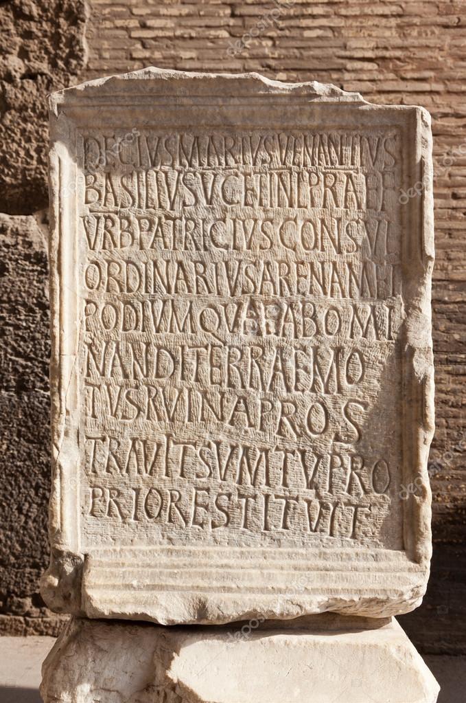 Ancient roman epigraph Stock Photo by ©rcaucino 23809543