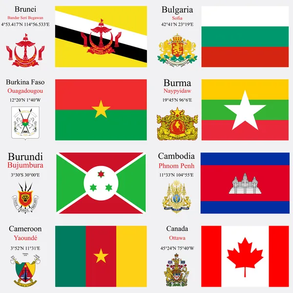 World flags and capitals set 17 Stock Vector by ©robertosch 25065459