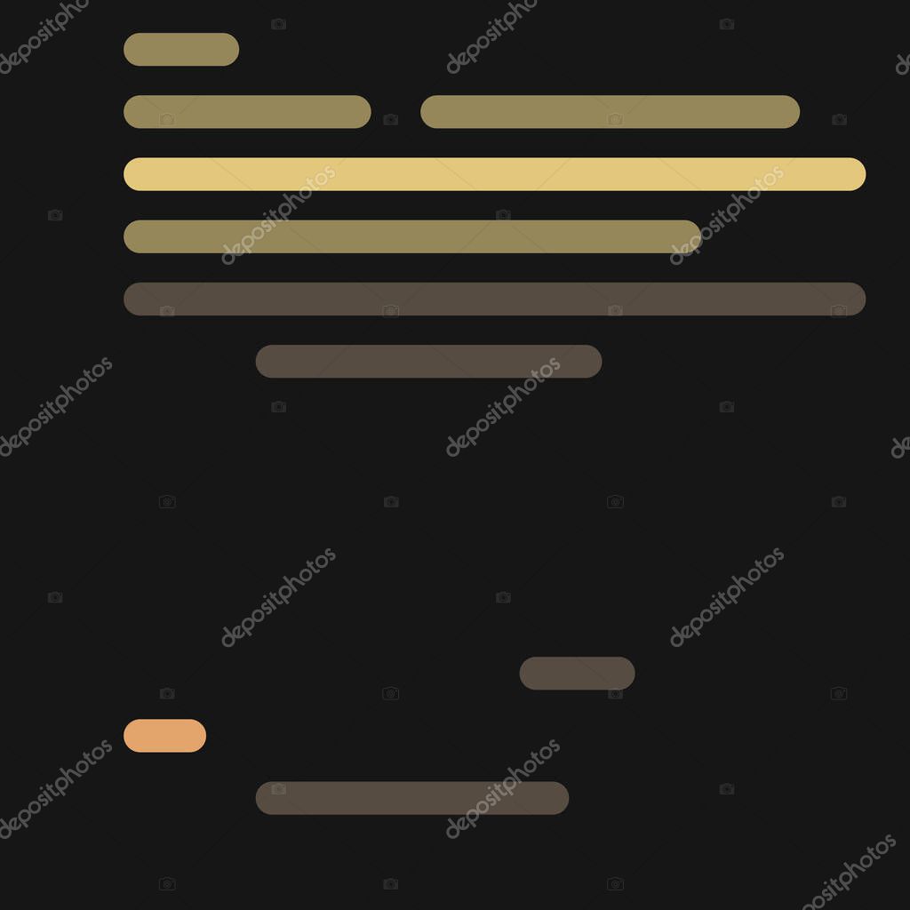 Código en la ilustración del vector de pantalla, simulación de líneas ...