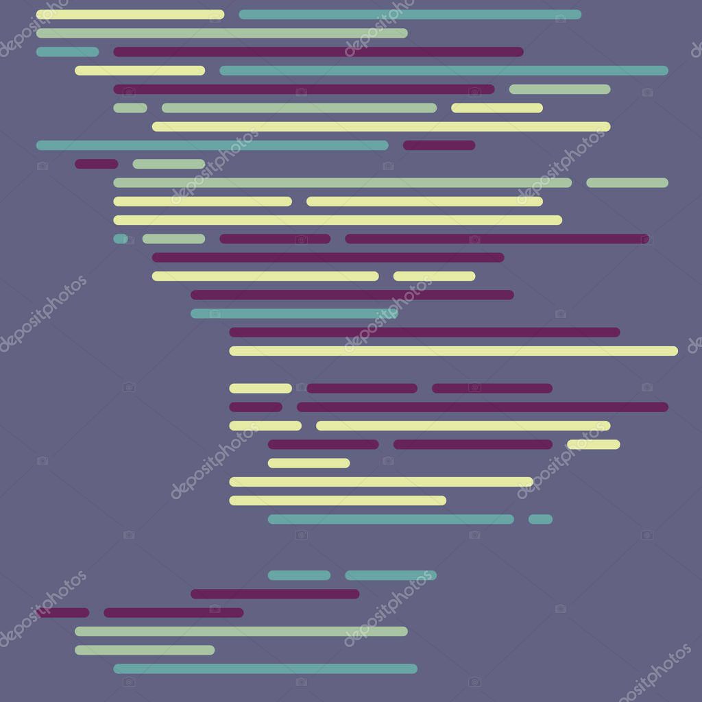 Código en la ilustración del vector de pantalla, simulación de líneas ...