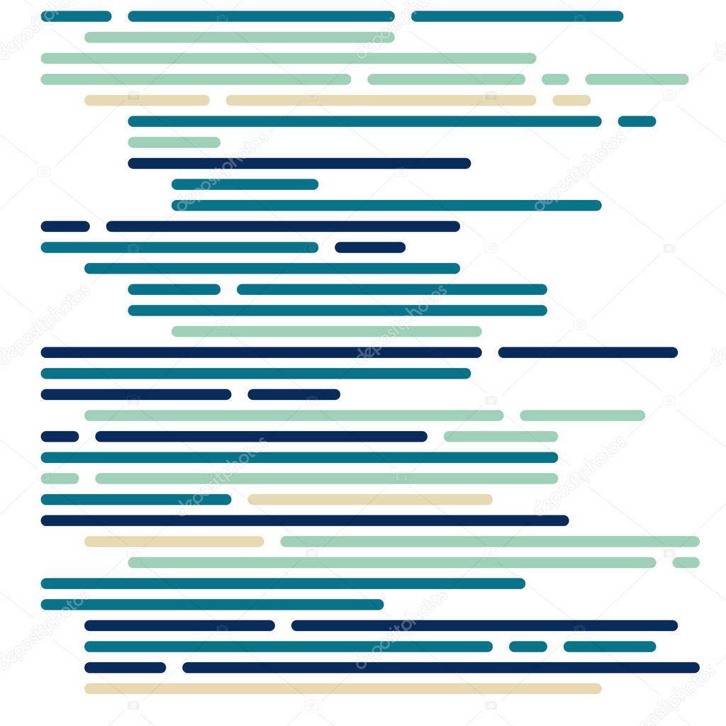 Código en la ilustración del vector de pantalla, simulación de líneas ...