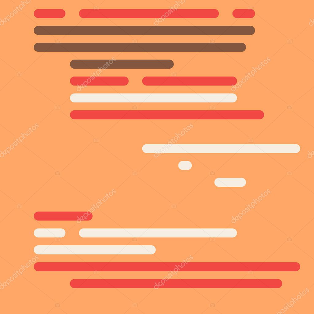 Código en la ilustración del vector de pantalla, simulación de líneas ...