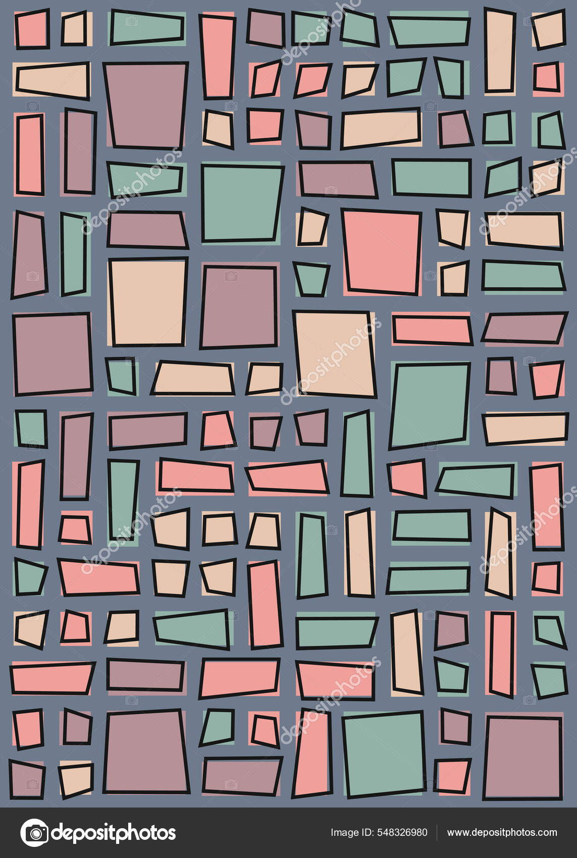 Abstract Geometric Shapes Generative Art Vector Illustration Stock ...