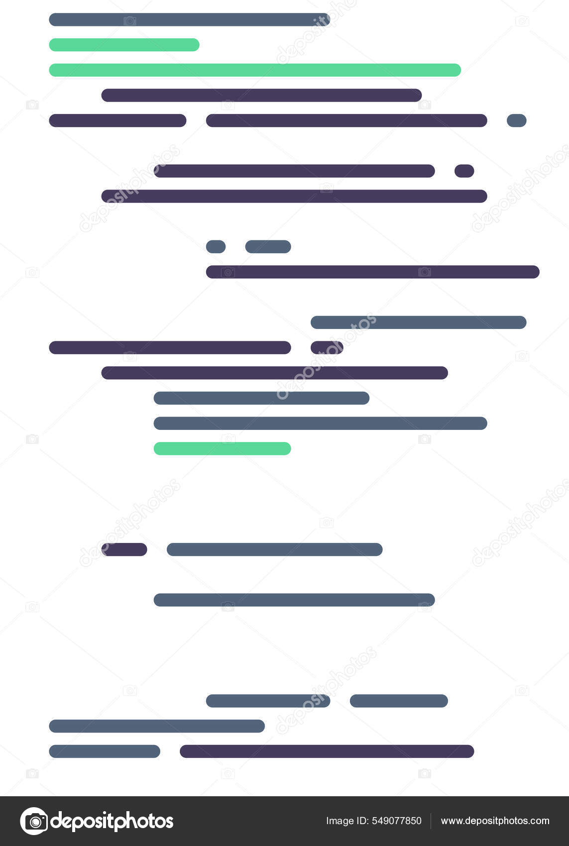 Abstract Code Screen Vector Illustration Flat Cartoon Coding Lines ...