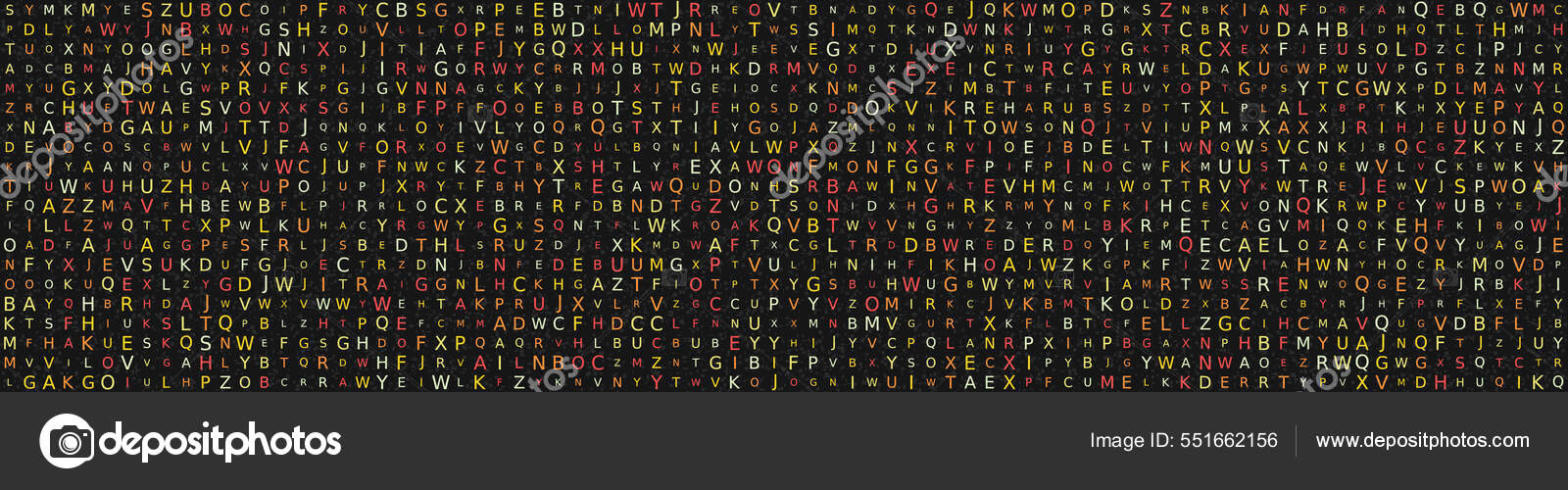 Various Size Letters English Alphabet Random Order Dark Background ...