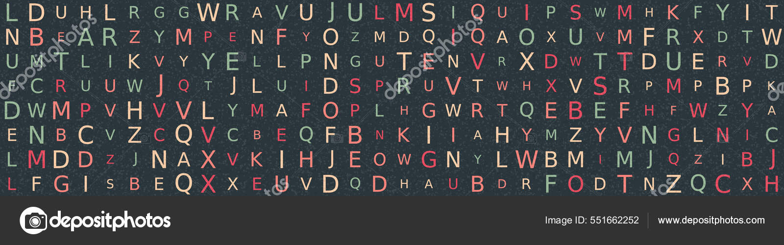 Various Size Letters English Alphabet Random Order Dark Background ...