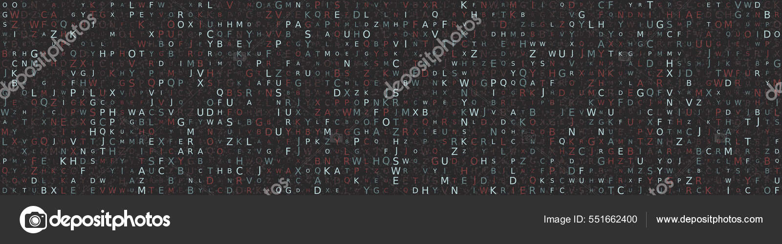 Various Size Letters English Alphabet Random Order Dark Background ...