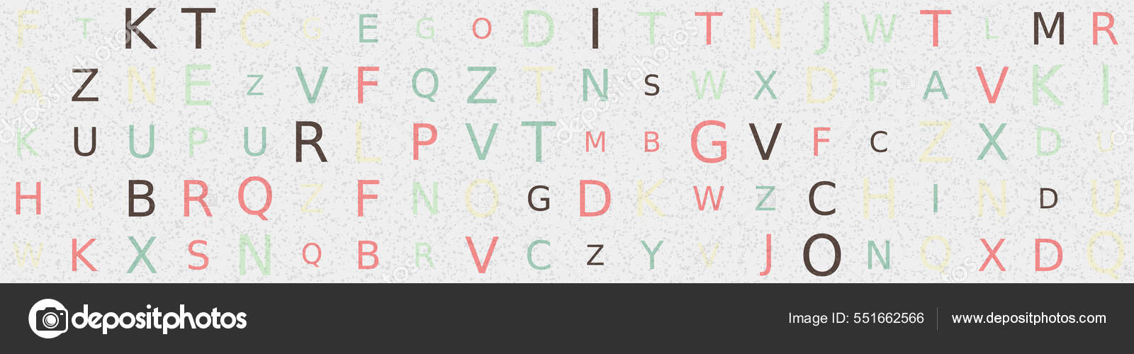 Repeatable Alphabet Letters Random Order Light Background Creative ...