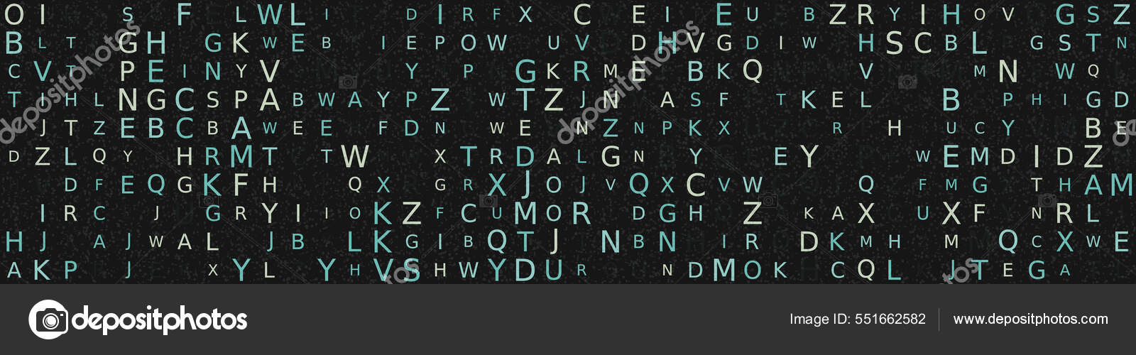 Various Size Letters English Alphabet Random Order Dark Background ...