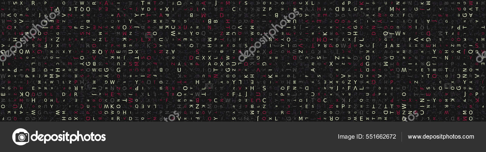 Various Size Letters English Alphabet Random Order Dark Background ...
