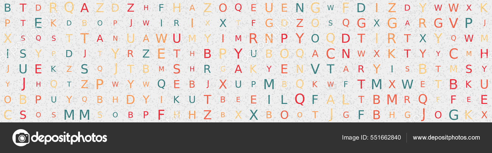 Repeatable Alphabet Letters Random Order Light Background Creative ...
