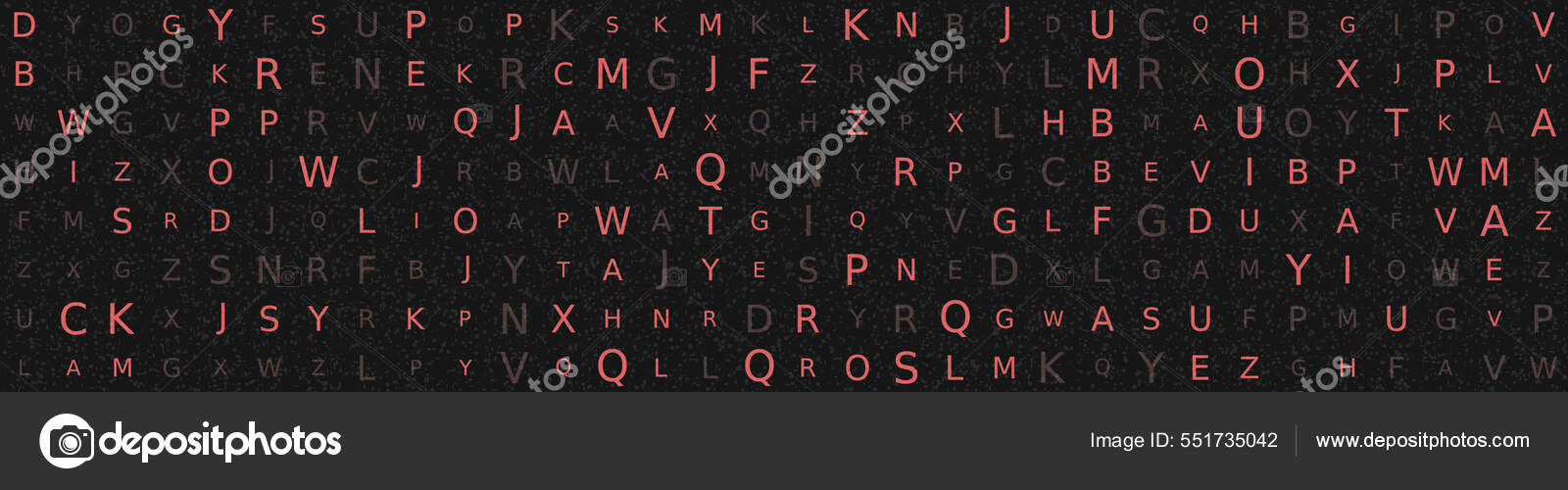 Various Size Letters English Alphabet Random Order Dark Background ...
