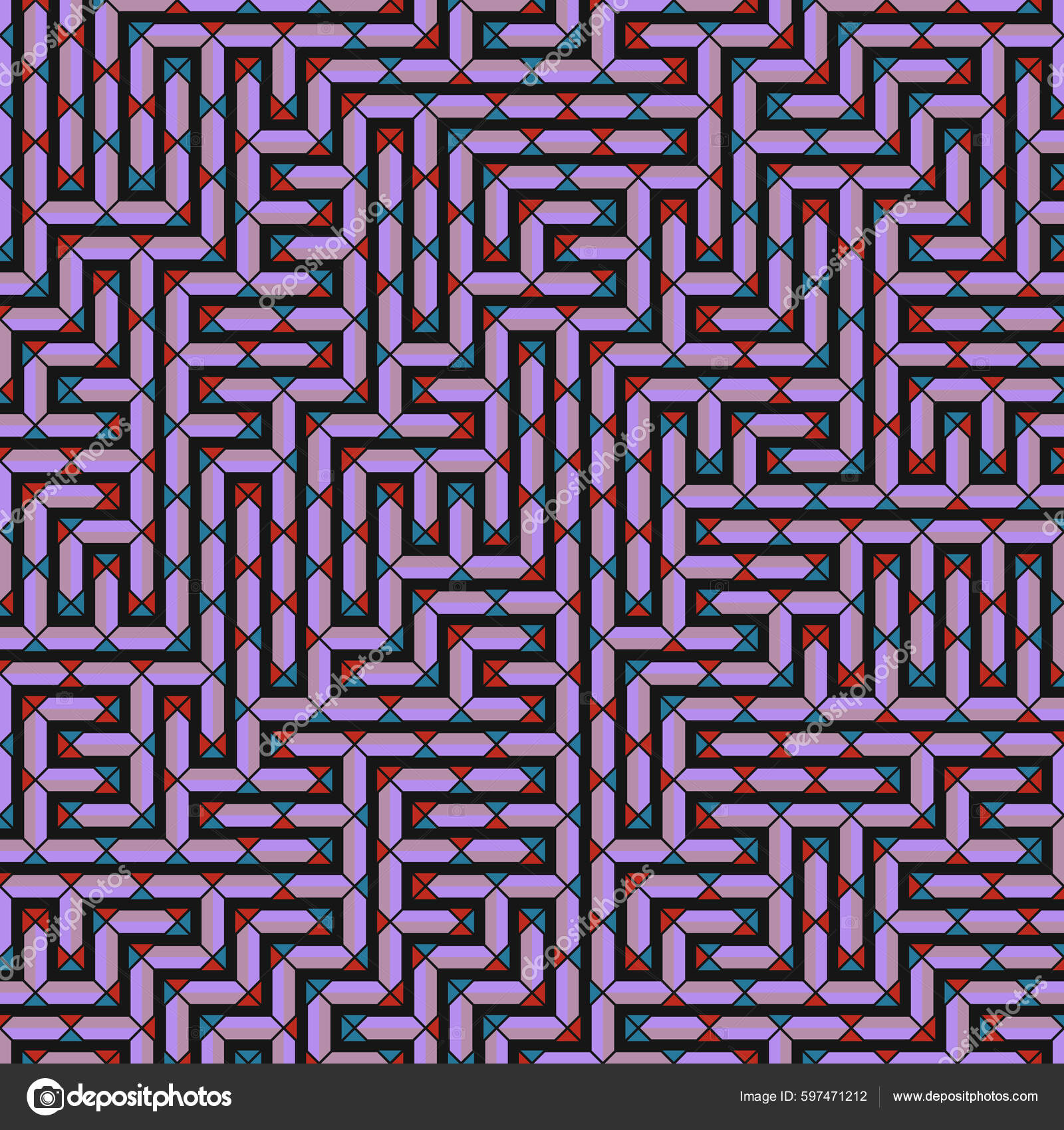 Color Rhombus Tile Tessellation Pattern Illustration Stock Vector Image ...