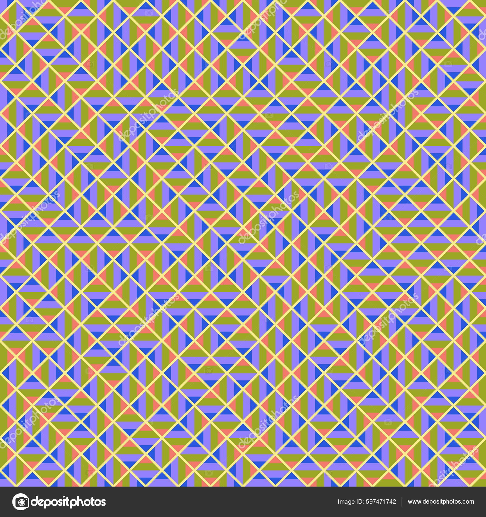 Color Rhombus Tile Tessellation Pattern Illustration Stock Vector Image ...