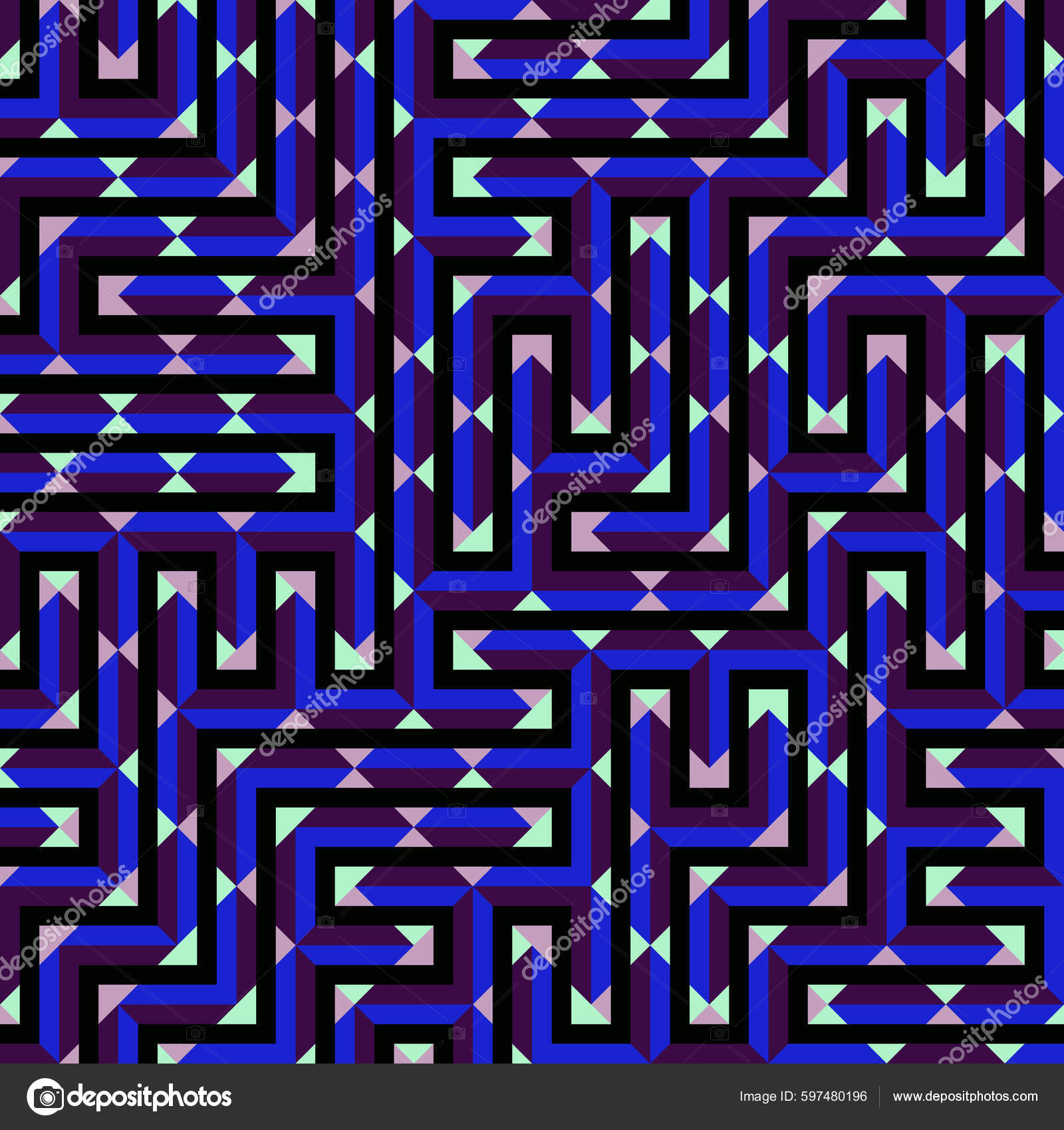 Color Rhombus Tile Tessellation Pattern Illustration Stock Vector Image ...