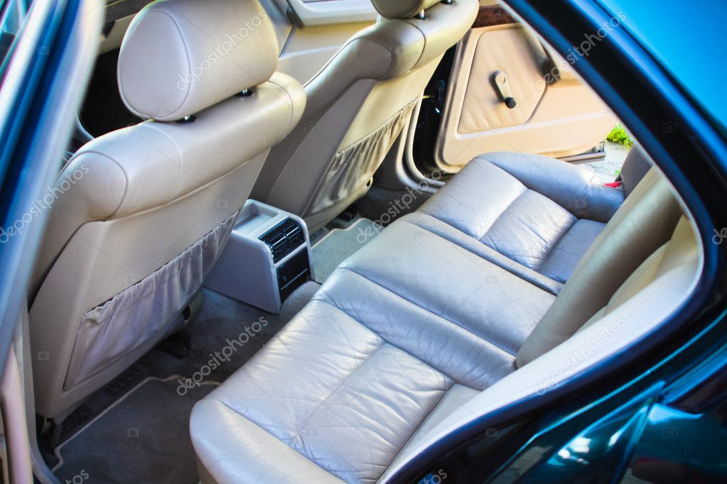 Leather back car seats with active headrest — Stock Photo © fajnokg ...