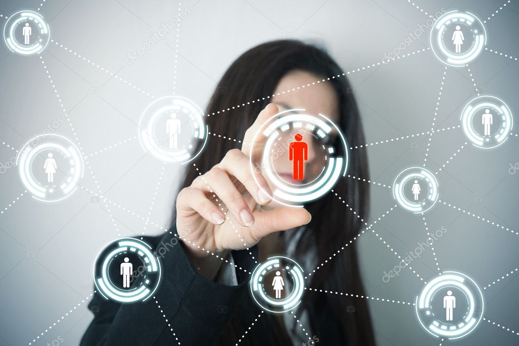 Social network on futuristic screen — Stock Photo © alphaspirit #12355326