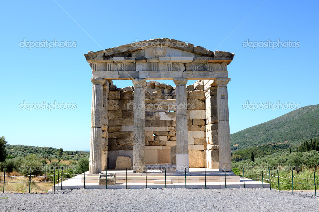 The mausoleum in ancient Messene (Messinia), Peloponnes, Greece Stock ...