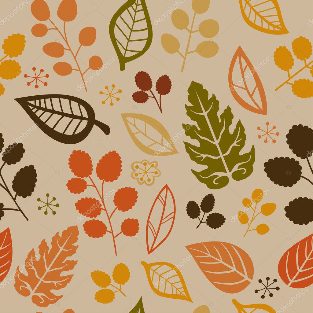 Seamless texture with leaf Stock Vector by ©markovka 20877999