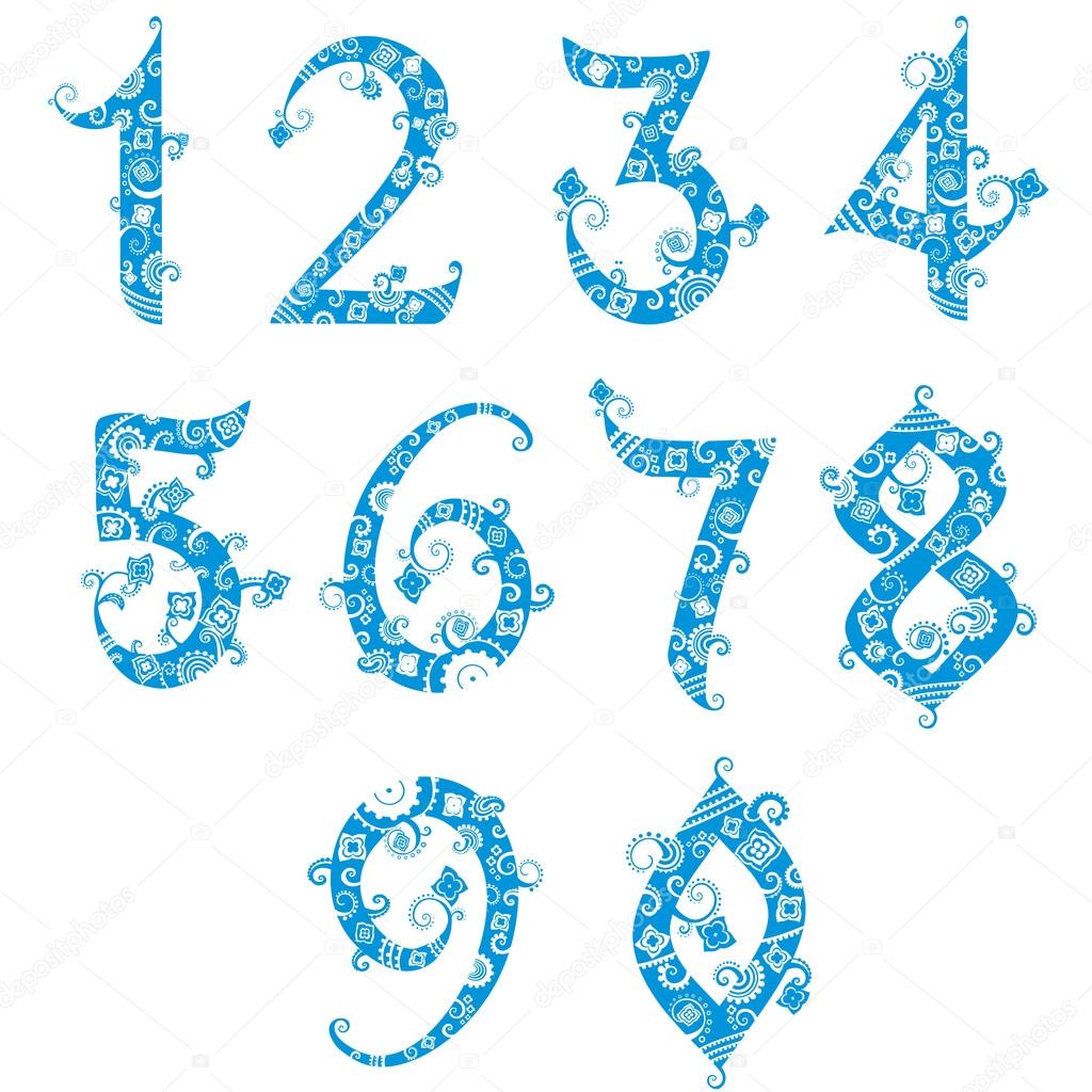 Set of stylized numbers Stock Vector by ©markovka 21081845 Set of stylized numbers Stock Vector by ©markovka 21081845