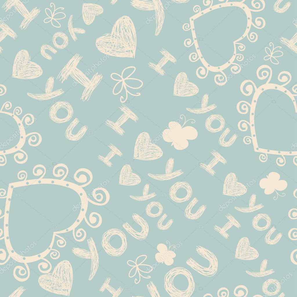 "I love you" seamless pattern — Stock Vector © markovka #21227729