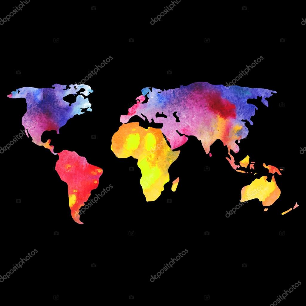 Painted world map Stock Vector Image by ©markovka #21448329