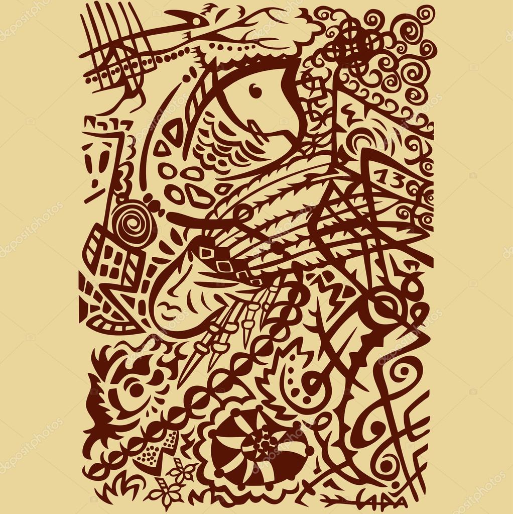 Indian art stylization, symbolic design. Stock Vector Image by ...