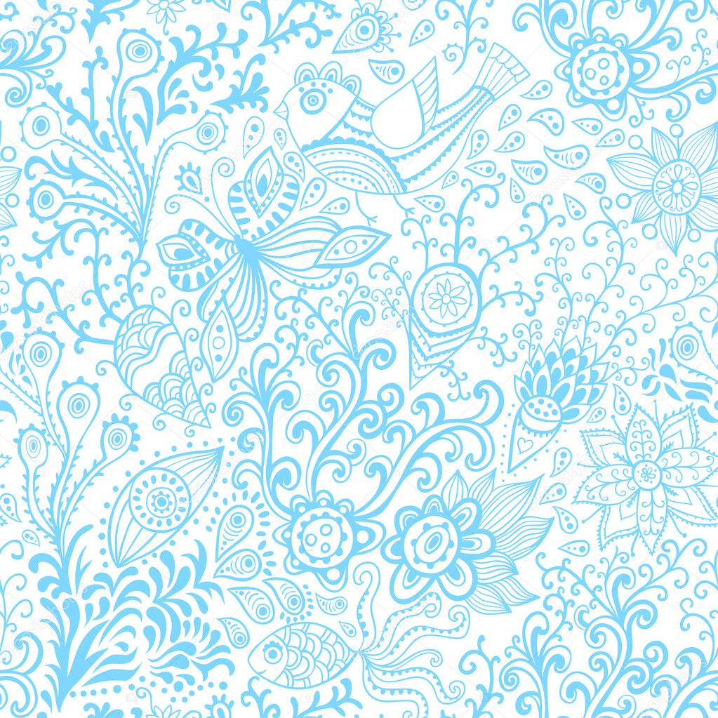 Ornate floral seamless texture Stock Vector Image by ©markovka #21892081