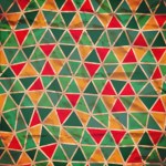 Vintage Seamless Pattern, colorful Triangular shapes with added paper ...
