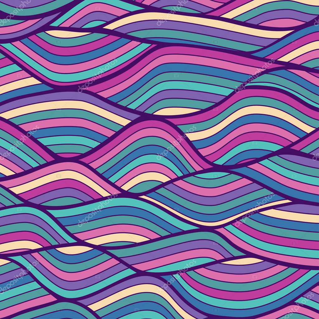 Abstract hand-drawn waves texture, wavy background. Stock Vector by ...