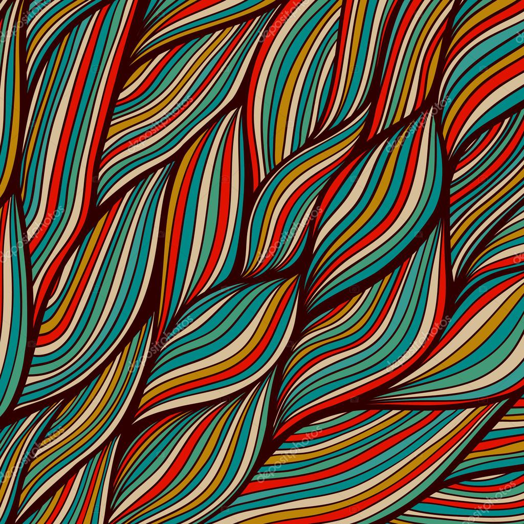 Vector hand-drawn waves texture, wavy background. Backdrop templ ...