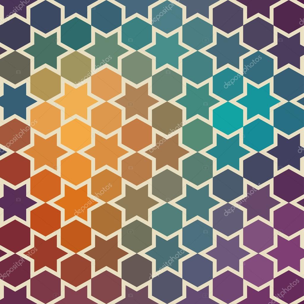 Background of repeating geometric stars. Spectrum geometric back ...