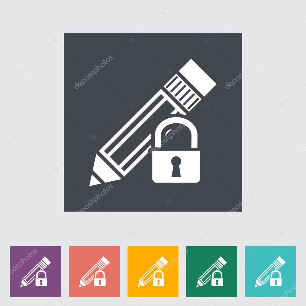 Lock for editing single flat icon. Stock Vector Image by ©leshkasmok ...