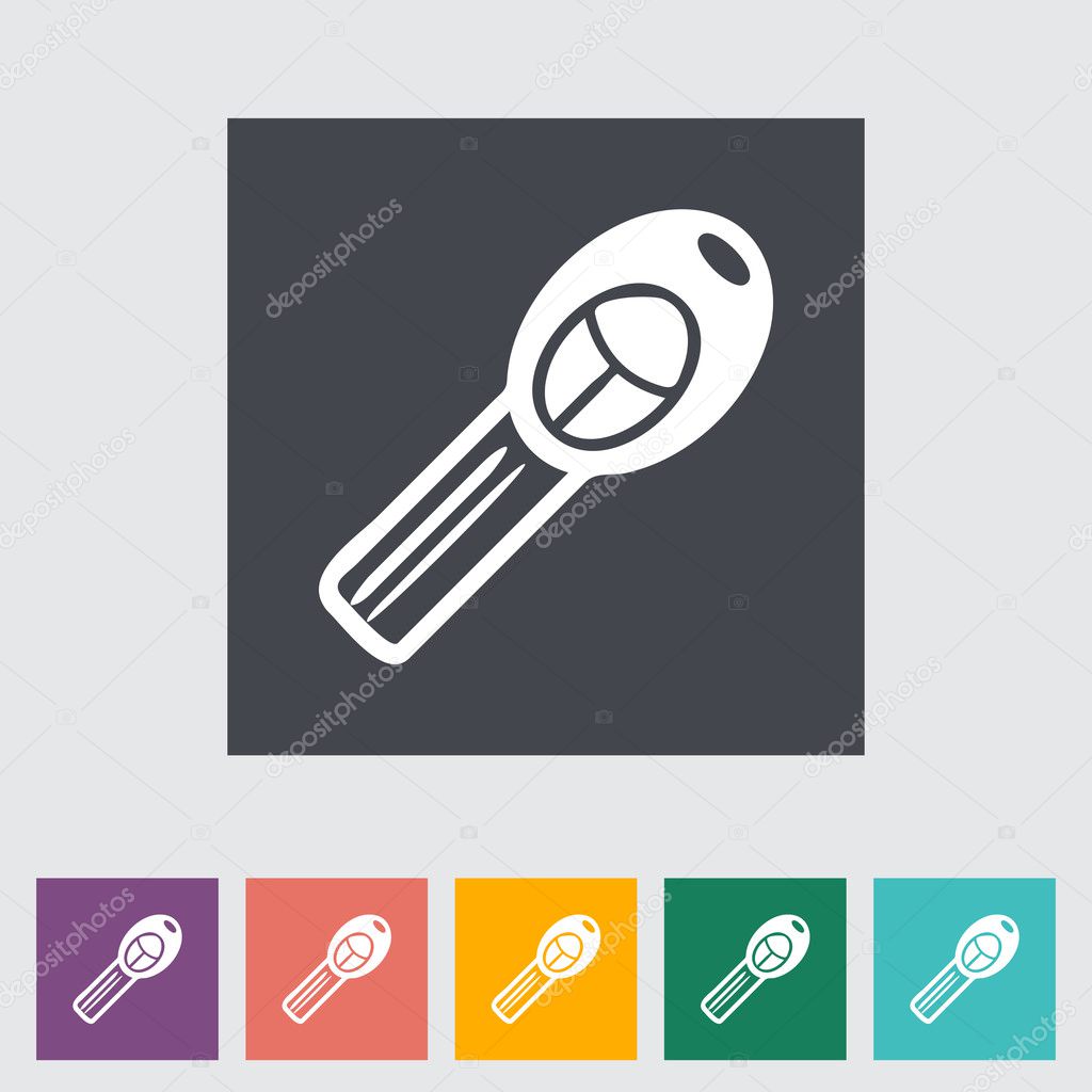 Ignition key single flat icon. Vector illustration. Stock Vector Image ...