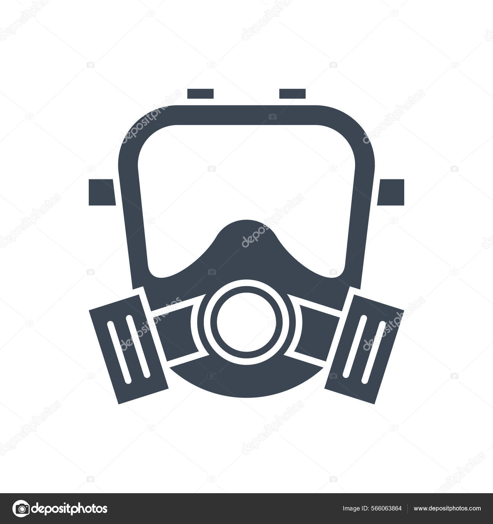 Gas Mask Related Vector Glyph Icon Gas Mask Sign Isolated Stock Vector ...