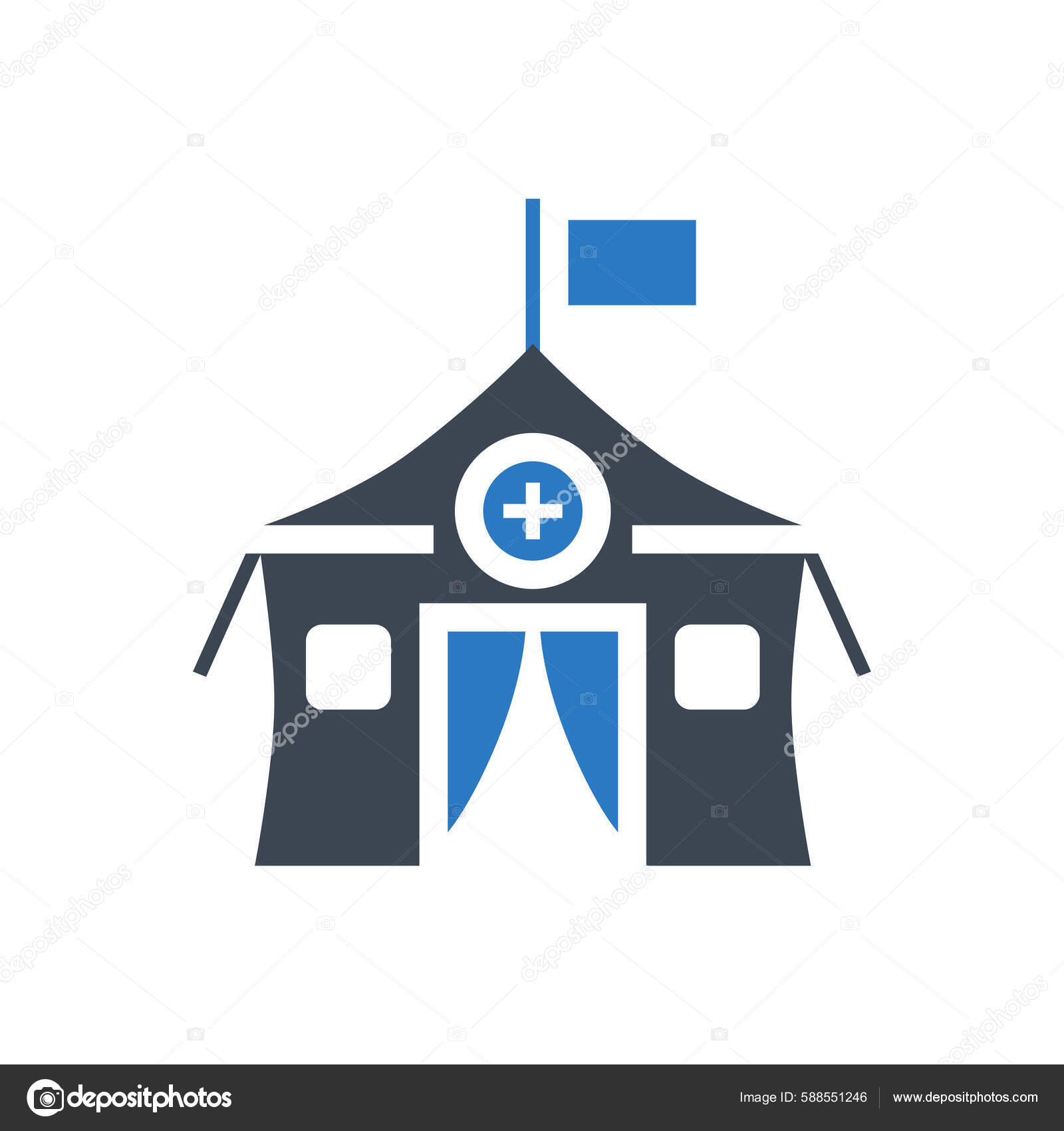 Medical Tent Related Vector Glyph Icon Medical Tent Sign Isolated Stock ...